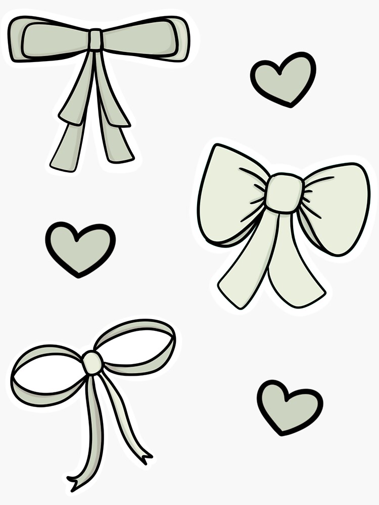 "Sage Green Bow Sticker Pack" Sticker for Sale by luvbluejay | Redbubble
