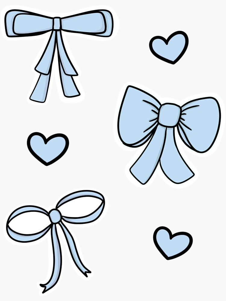 "Blue Bow Sticker Pack" Sticker for Sale by luvbluejay | Redbubble