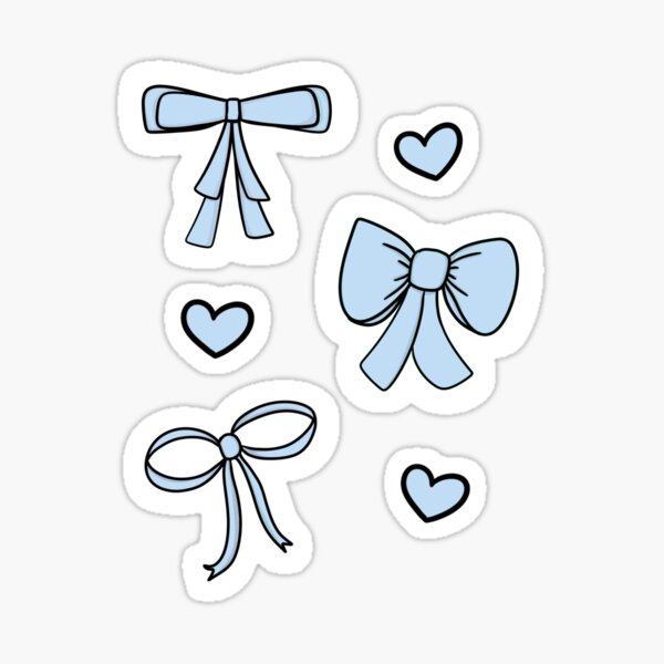 "Blue Bow Sticker Pack" Sticker for Sale by luvbluejay | Redbubble