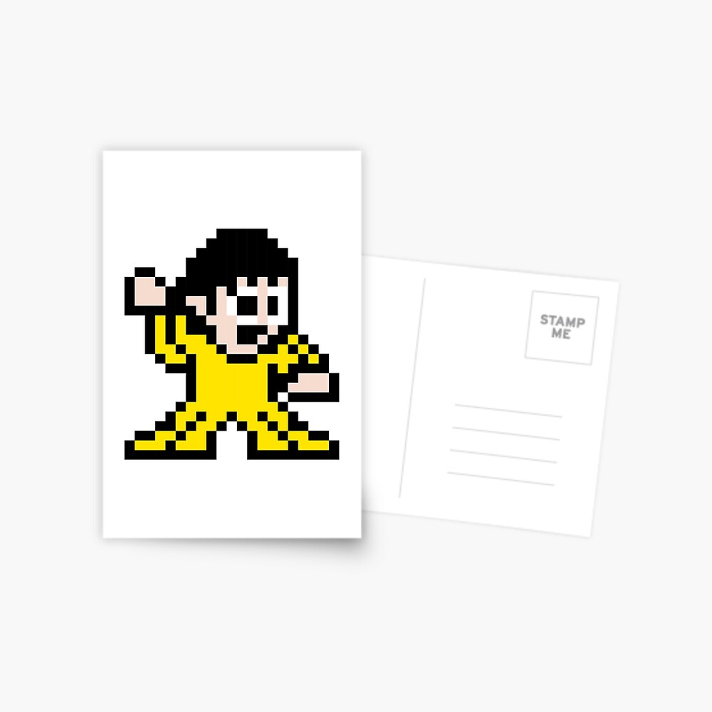 "Pixel art inspired art of Bruce Lee" Postcard for Sale by shingolkw ...