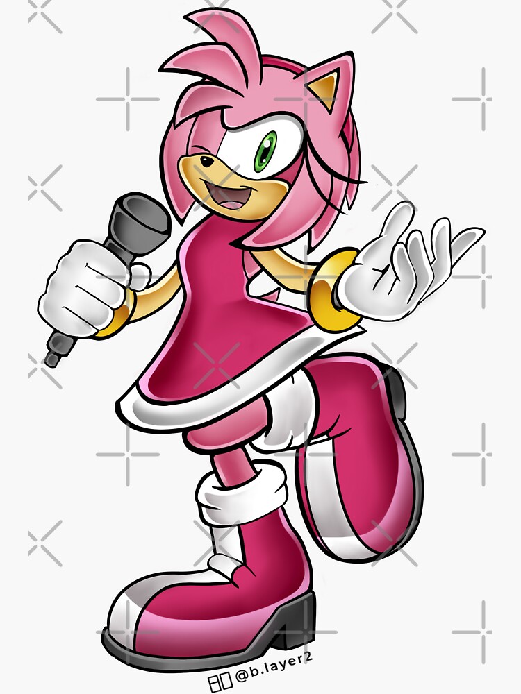 "Amy Rose with Microphone: Sonic Symphony" Sticker for Sale by blayer2 | Redbubble