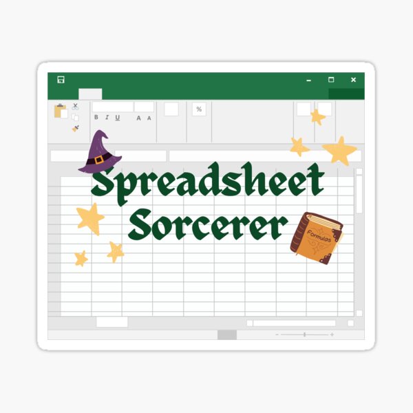 "Spreadsheet Sorcerer" Sticker for Sale by EpiGirl | Redbubble