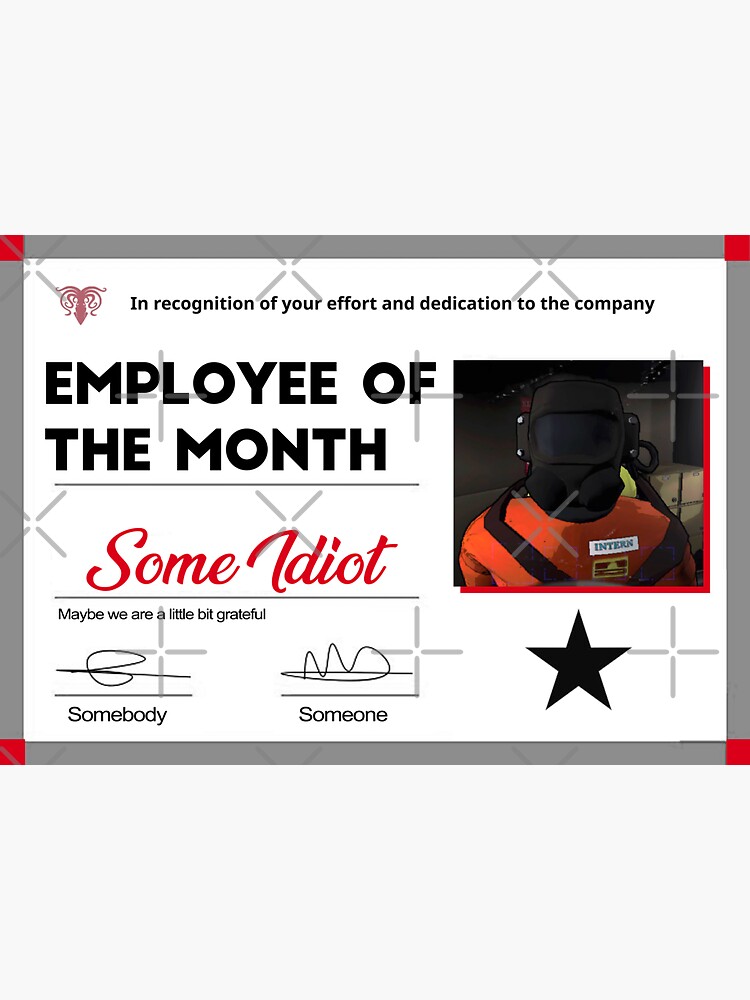 "Employee Of The Month" Sticker for Sale by Bielzisimo | Redbubble