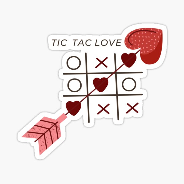 "Valentines Cupid's Game Tic Tac Toe of Hearts" Sticker for Sale by ...