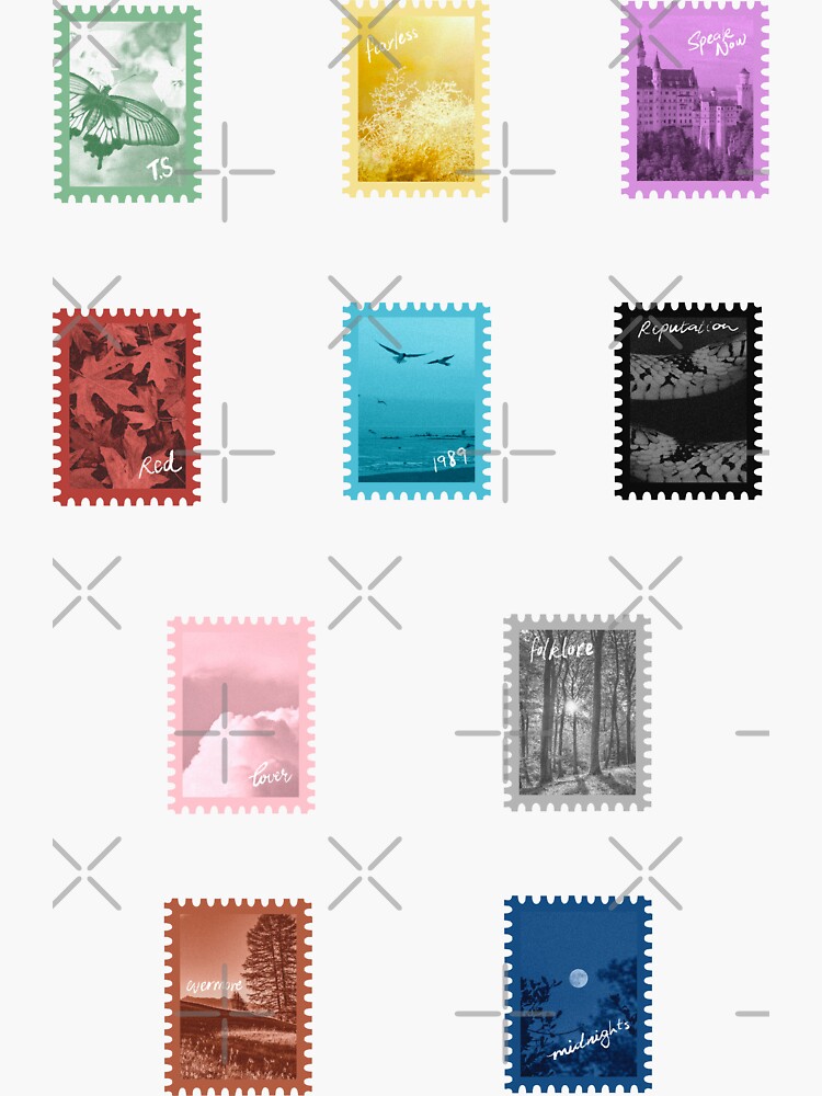 "Eras stamps" Sticker for Sale by cranberryrose22 | Redbubble