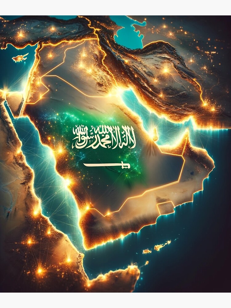 "Luminous Legacy Saudi Arabia's Radiant Map" Poster for Sale by Nardaz ...