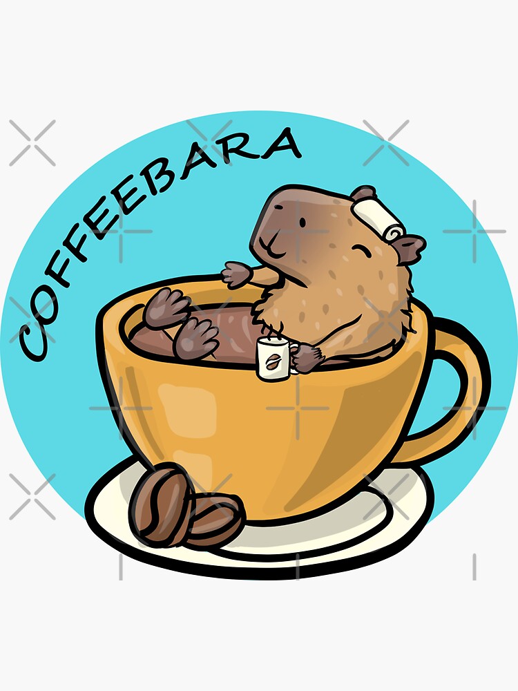 "Capybara in a Coffee Cup / Cute & Funny Coffeebara" Sticker for Sale by impressionofmel | Redbubble