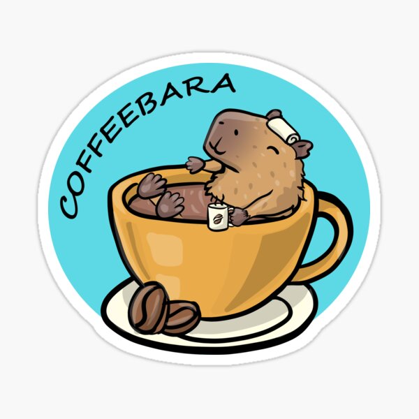 "Capybara in a Coffee Cup / Cute & Funny Coffeebara" Sticker for Sale ...