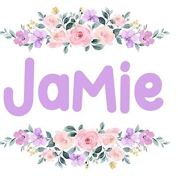 "Purple Flower Jamie Name Label " Sticker for Sale by NormadWorld ...