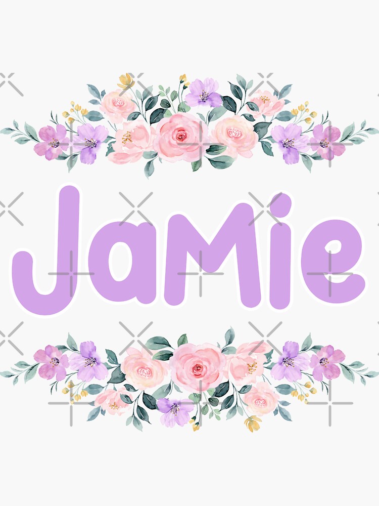"Purple Flower Jamie Name Label " Sticker for Sale by NormadWorld ...