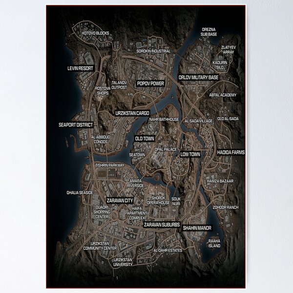 "Urzikstan Map, Warzone Gift" Poster for Sale by jaggyboy | Redbubble