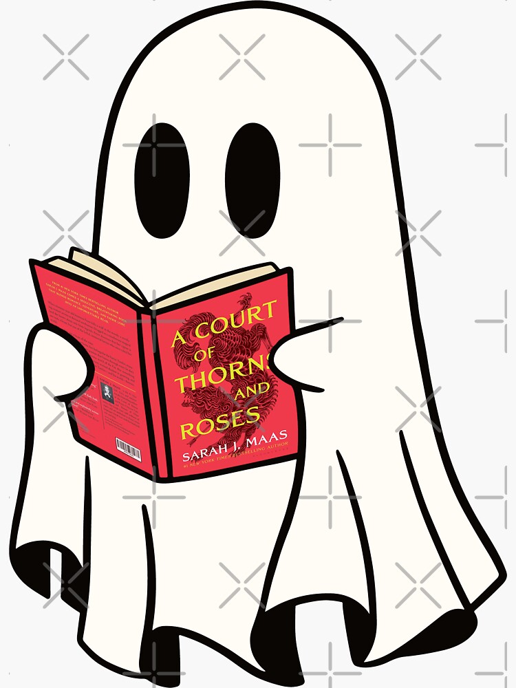 "Cute Ghost Reading acotar Book Spooky Book Club Kindle Lovers Gift ...