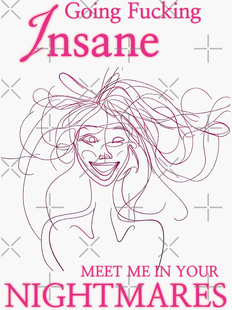 "Going Insane - Line Art" Sticker for Sale by elettrazunino | Redbubble
