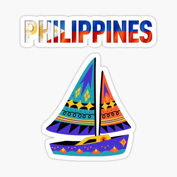"Philippine Colorful Bangka" Sticker for Sale by photocatphoto | Redbubble