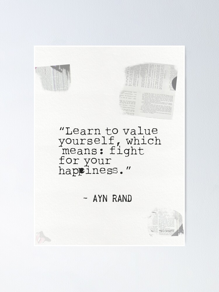 "Ayn quote" Poster for Sale by Pagarelov | Redbubble