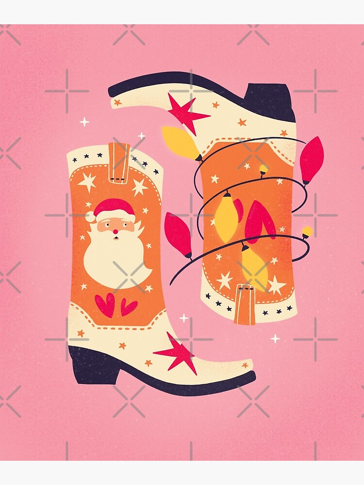 Cowboy Boots With Christmas Lights Cowboy Hat Boots Decorated