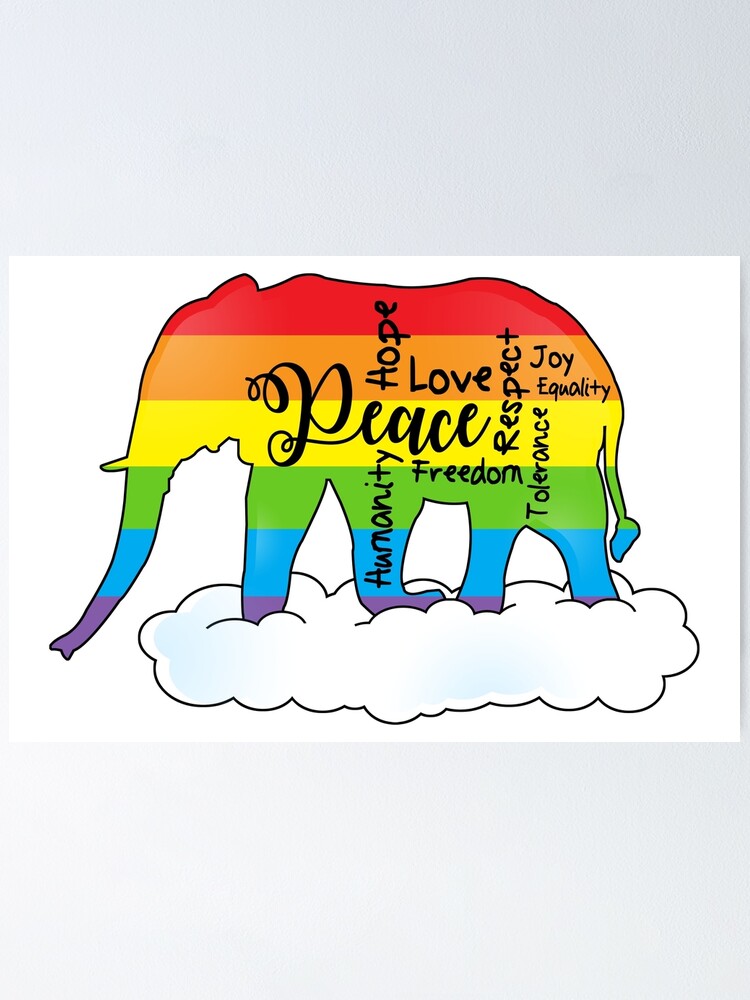 "Peace Elephant" Poster by stoneyy | Redbubble
