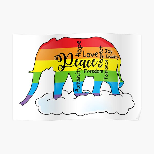 "Peace Elephant" Poster by stoneyy | Redbubble