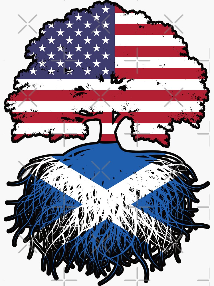 "Scotland Scottish American USA Tree Roots Flag" Sticker for Sale by ...