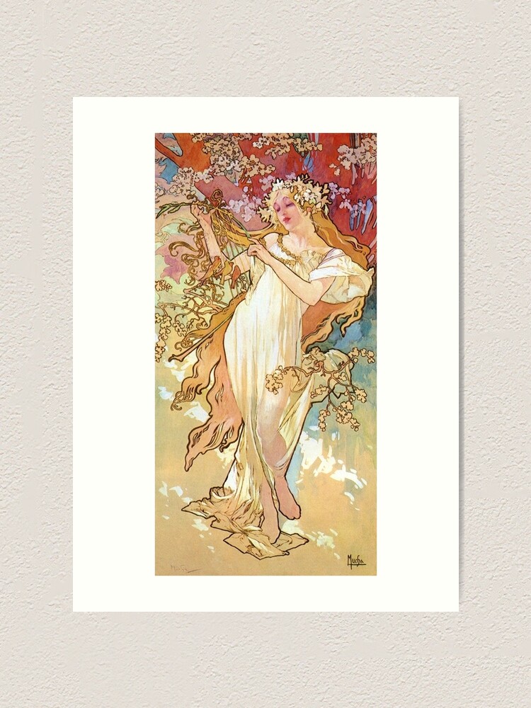 "Vintage Alphonse Mucha - Spring 1896 Art Nouveau" Art Print for Sale ...