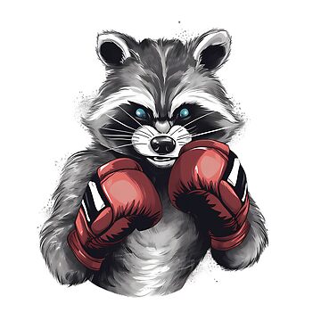 "Boxing Raccoon With Boxing Gloves" Sticker by Slowerblue | Redbubble