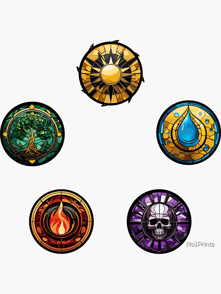 "Magic Gathering Colorpie - Stained Glass Mana Symbols for MTG Players ...