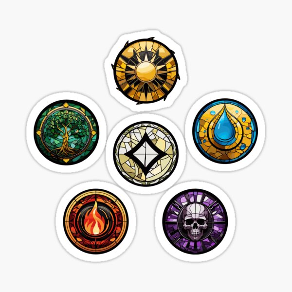 "Magic Gathering Colorpie including Colorless - Stained Glass Mana ...