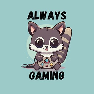 "Cute Racoon Always Gaming" Sticker for Sale by Enigma-Graphics | Redbubble