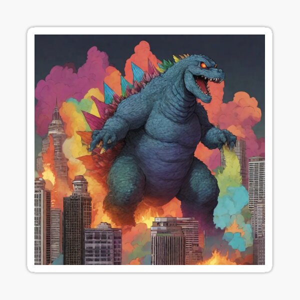 "Godzilla " Sticker for Sale by Designfs | Redbubble