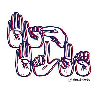 "NY Giants 'Big Blue' in ASL" Sticker for Sale by Ezlinarts | Redbubble