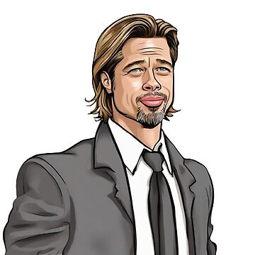 "Brad Pitt Cartoon Sticker" Sticker for Sale by DesignsByElias | Redbubble