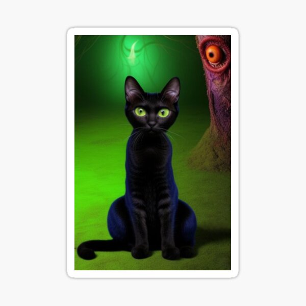 "Psychedelic Trippy Black Cat" Sticker for Sale by TheDarkWardrobe ...