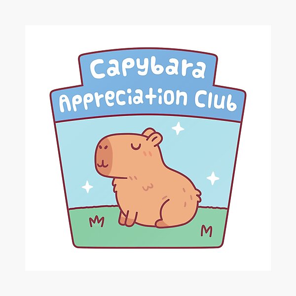 "Cute Capybara Appreciation Club" Photographic Print for Sale by ...