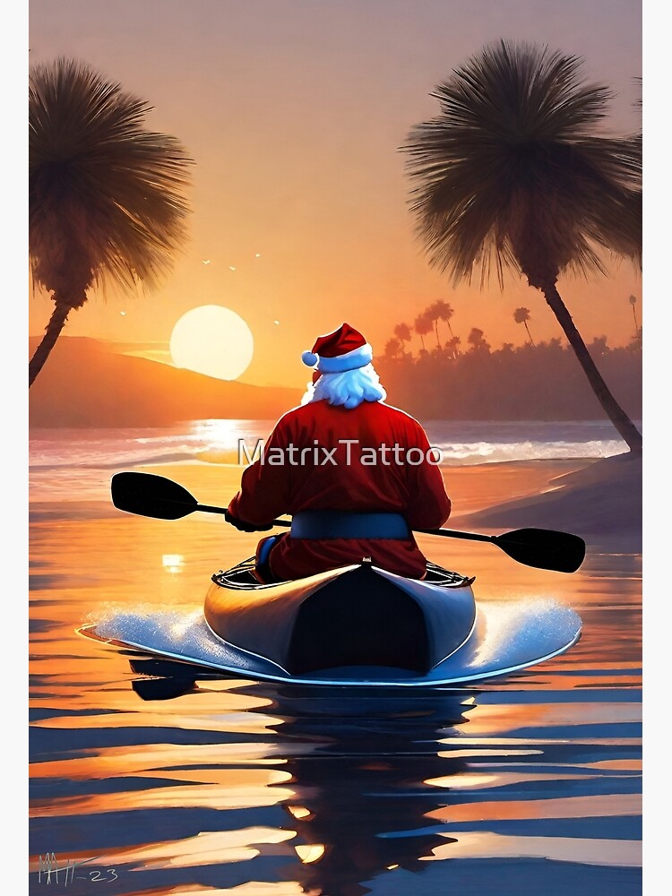 "Kayak Santa Clause " Greeting Card for Sale by MatrixTattoo | Redbubble