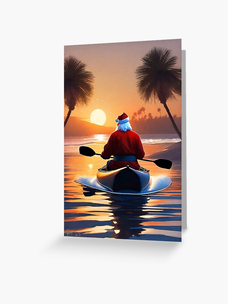 "Kayak Santa Clause " Greeting Card for Sale by MatrixTattoo | Redbubble