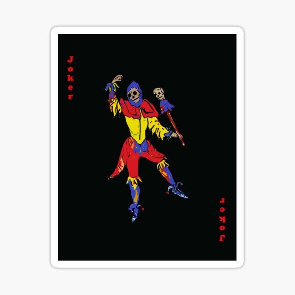 "Skeleton Joker/Jester Playing Card" Sticker for Sale by ...
