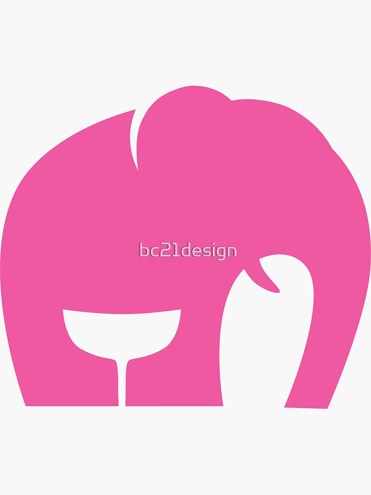 "pink elephant" Sticker by bc21design | Redbubble