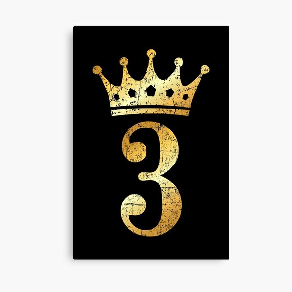 Lienzo «Número de corona 3 - 3er cumpleaños y aniversario (oro antiguo ...