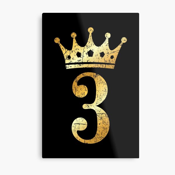 "Crown Number 3 - 3rd Birthday & Anniversary (Ancient Gold)" Metal ...