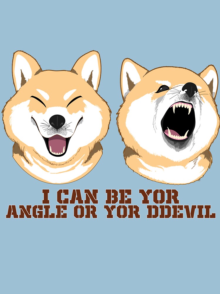 "Funny Doge Meme Tee Angel or Devil" T-shirt by sedderzz | Redbubble