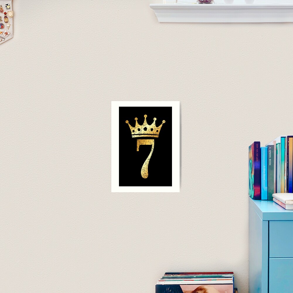 "Crown Number 7 - 7th Birthday & Anniversary (Ancient Gold)" Art Print ...