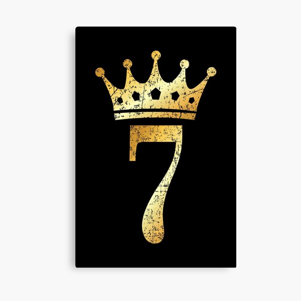 Lienzo «Corona número 7 - 7mo cumpleaños y aniversario (oro antiguo ...
