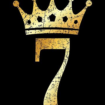 "Crown Number 7 - 7th Birthday & Anniversary (Ancient Gold)" Art Board ...