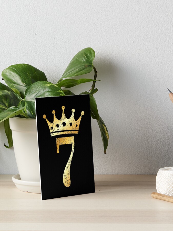 "Crown Number 7 - 7th Birthday & Anniversary (Ancient Gold)" Art Board ...