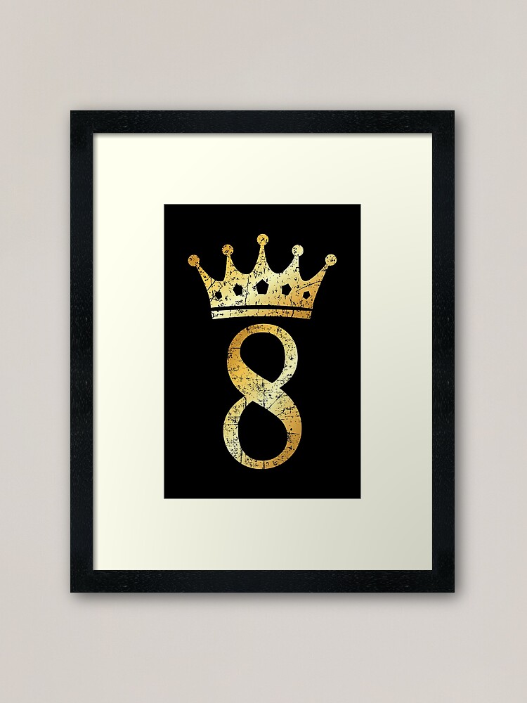 "Crown Number 8 - 8th Birthday & Anniversary (Ancient Gold)" Framed Art ...