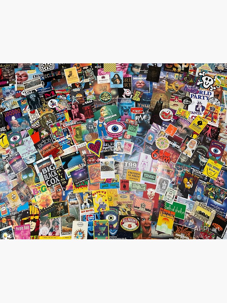 "1980s and 1990s Acid House & Rave Flyer Montage " Poster for Sale by ...