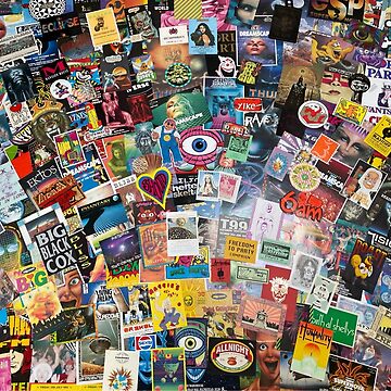 "1980s and 1990s Acid House & Rave Flyer Montage " Sticker for Sale by ...