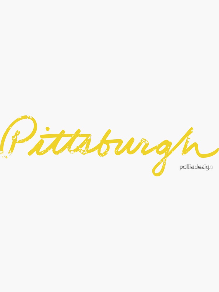 "Pittsburgh Cursive Script" Sticker for Sale by polliadesign | Redbubble