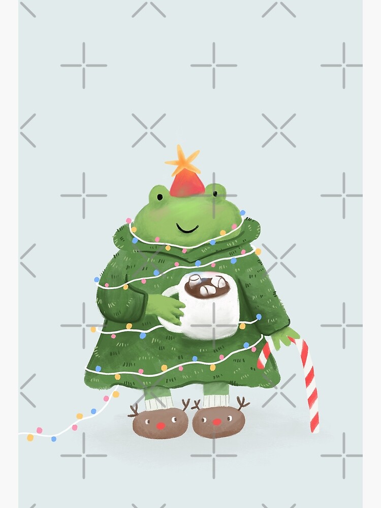 "Extra cozy and cute Christmas frog" Greeting Card for Sale by ...