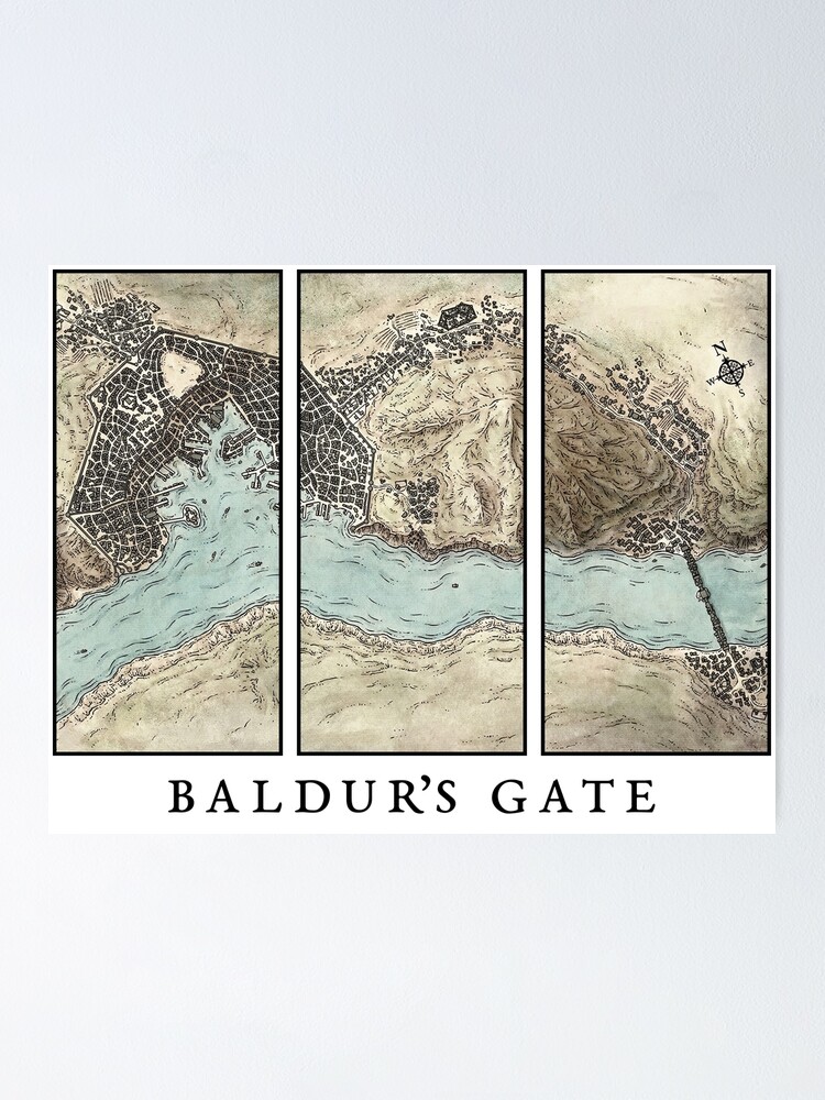 "Baldur's Gate Map" Poster for Sale by TheWizardRyn | Redbubble